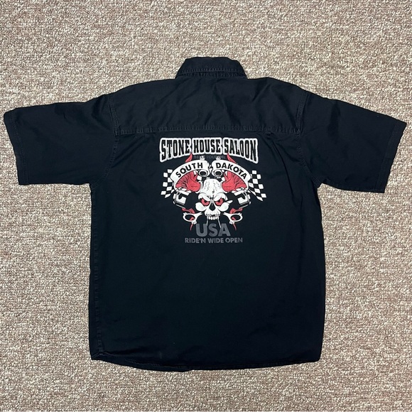 Jonathan Corey | Shirts | Vintage Stone House Saloon Biker Riden Wide ...